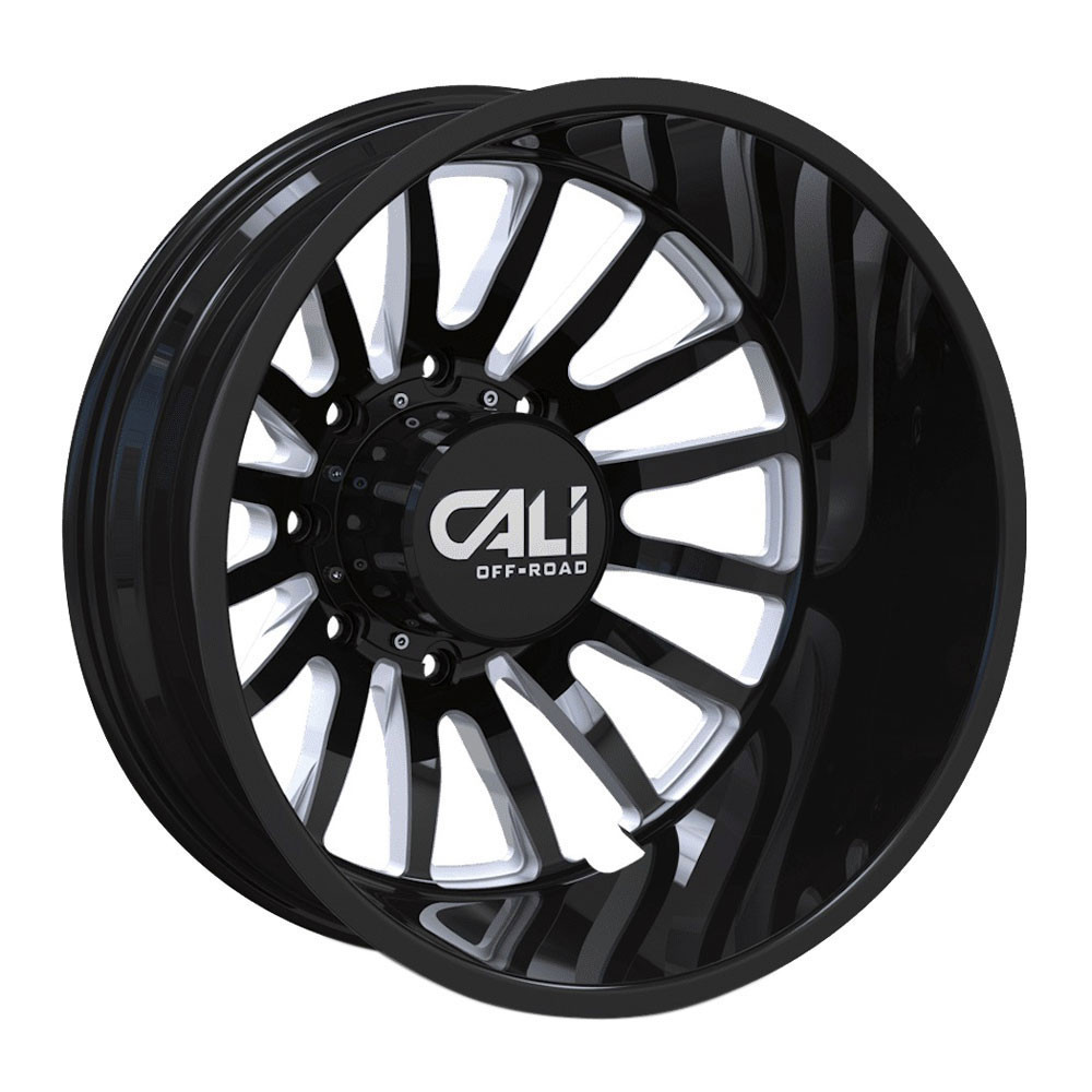 Cali Off-Road Summit Dually 9110D Rear Gloss Black Milled Spokes