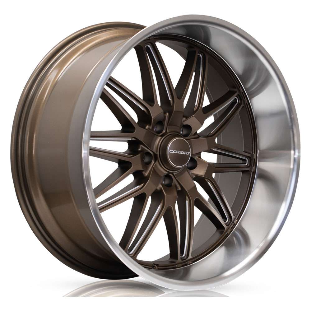 Corsart Alcatraz 22x8.5 Matte Bronze Milled with Diamond Cut Lip ...