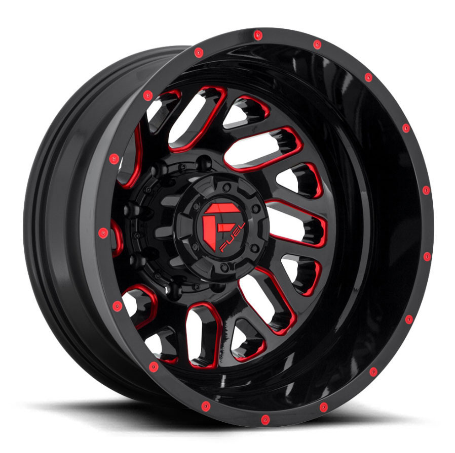 Fuel Triton Dually Rear D656 Gloss Black w/ Candy Red