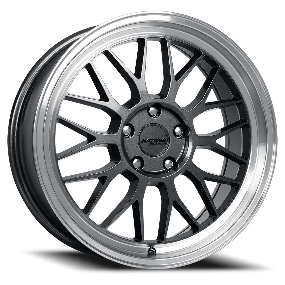 Katana Racing KR06 18x8 Gloss Gunmetal/Machined Lip - KR06-188050GML