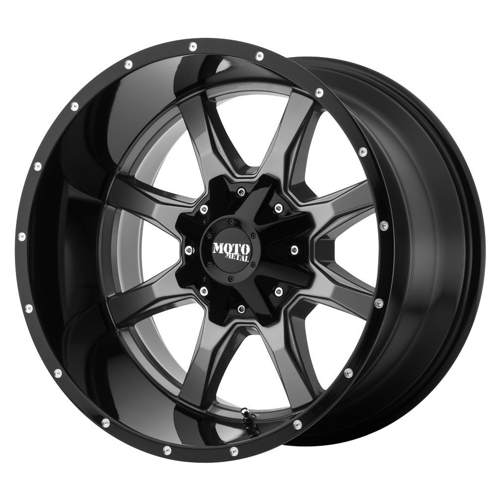 Moto Metal MO970 Gloss Gray Center w/Gloss Black Lip