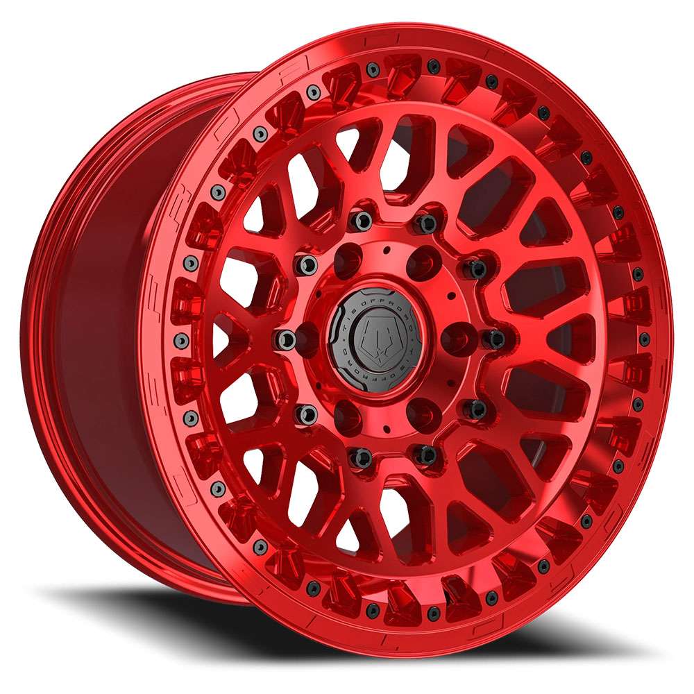 TIS Offroad 555MRT Machined with Gloss Red Tint Clear Coat and Cast Lgo ...