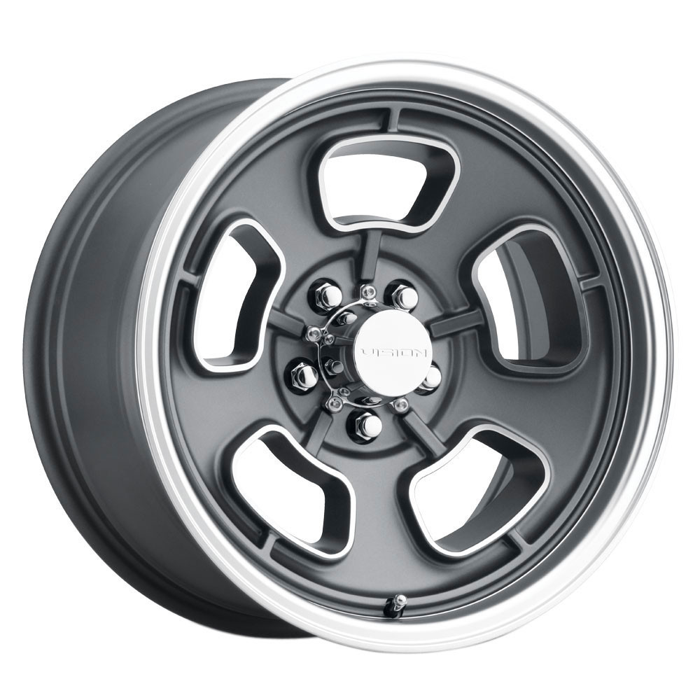 Vision 148 Shift 15x5.5 Satin Gray Machined Face/Lip - 148-5561SGMF7
