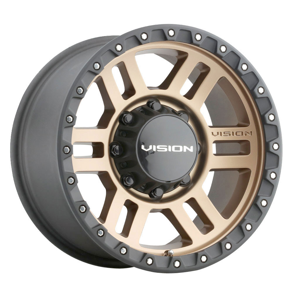 Vision 354 Manx2 17x9 Satin Bronze W/ Satin Black Lip SS Bolts - 354 ...