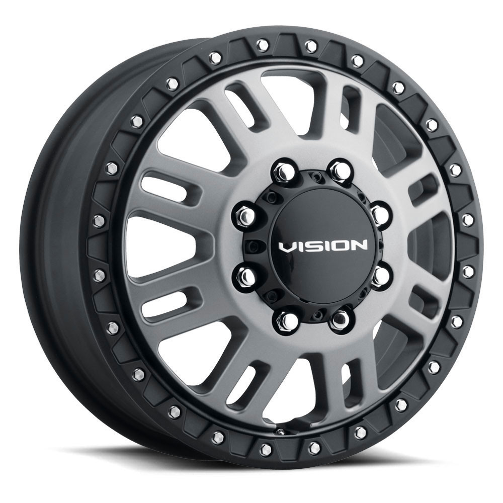 Vision 408 Manx 2 Dually Front 17x6.5 Satin Gray - 408A7679SGBLF